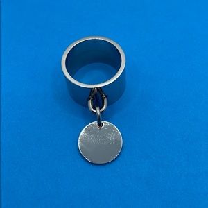Jewelry | Silver Wide Band Disk Dangle Ring Size 11 | Poshmark